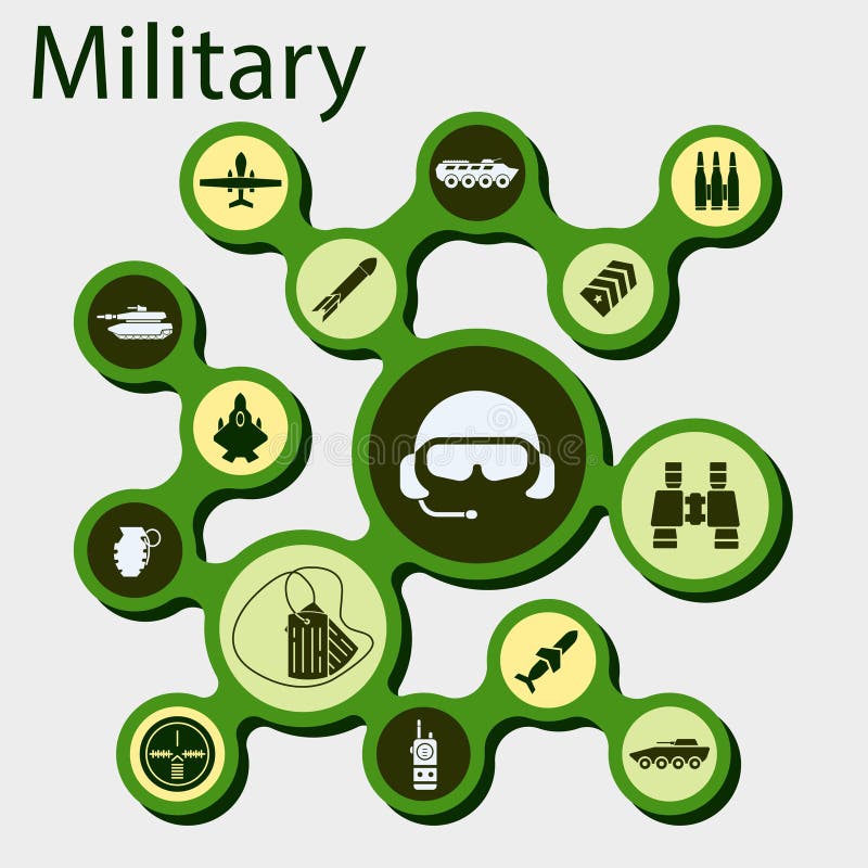 Military Icons, Minimal Design. Military and Army Stock Vector ...