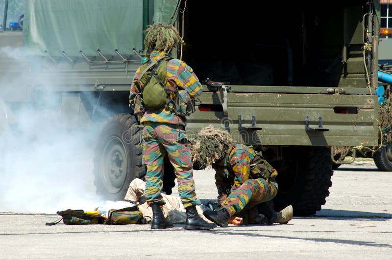 Military Intervention, Injured Soldier. Stock Photo - Image of military ...