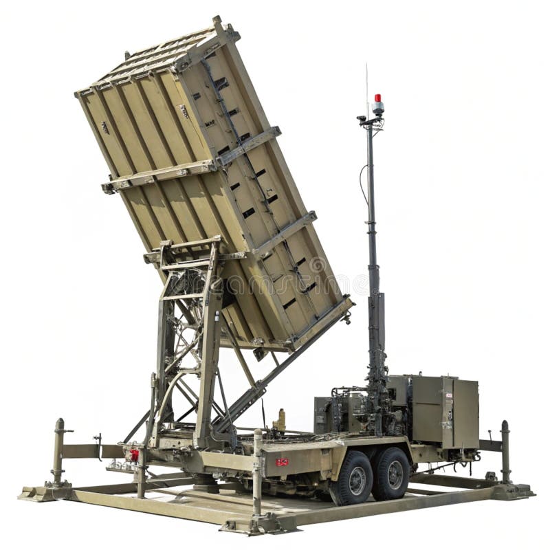 Military Iron Dome Isolated on White Background Stock Illustration ...