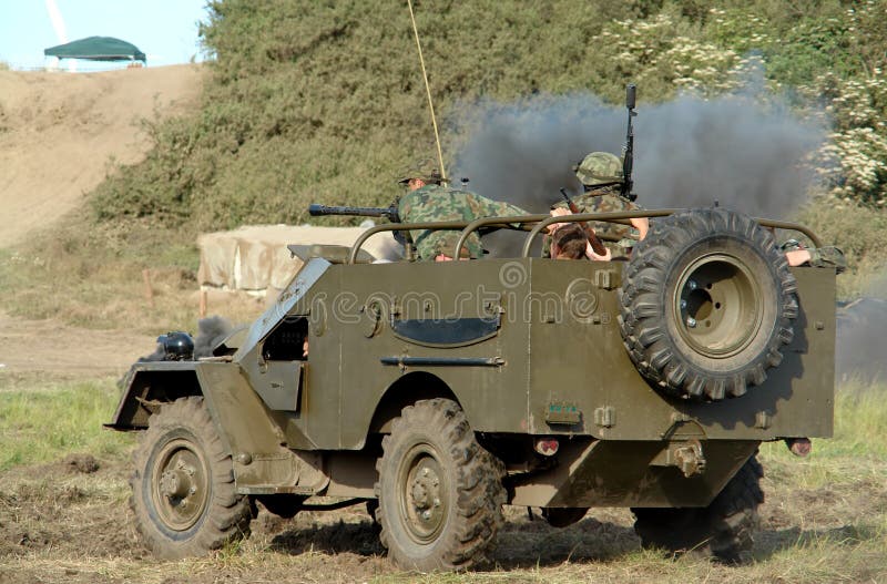 Military Jeep, Soldiers Inside Stock Photo - Image of historic, jeep ...