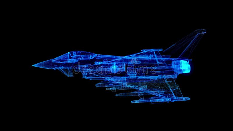 Military Jet from 3d Polygonal Line. Air Plane in Motion, Lines and ...