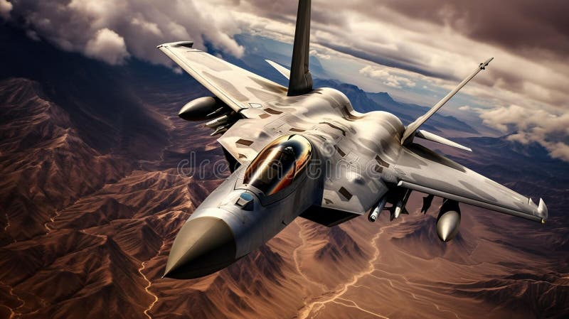 Military Jet Fighter Aircraft Flies in Formation Over a Cloudscape ...