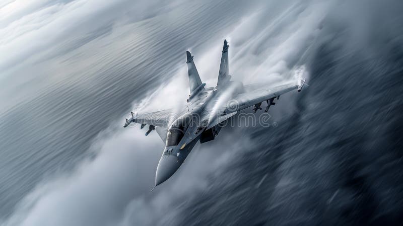 A Military Jet in Flight Over the Ocean, Showcasing Powerful Maneuvers ...