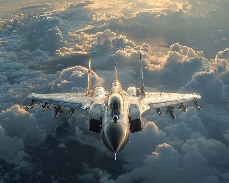 A Military Jet Flyover Wide Shot Stock Image - Image of airshow ...