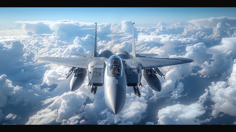 A Military Jet Flyover Wide Shot Stock Image - Image of airshow ...