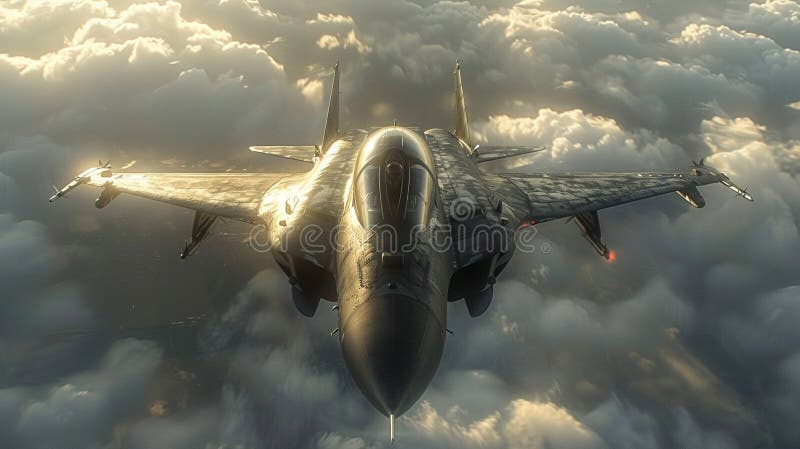 A Military Jet Flyover Wide Shot Stock Image - Image of airshow ...