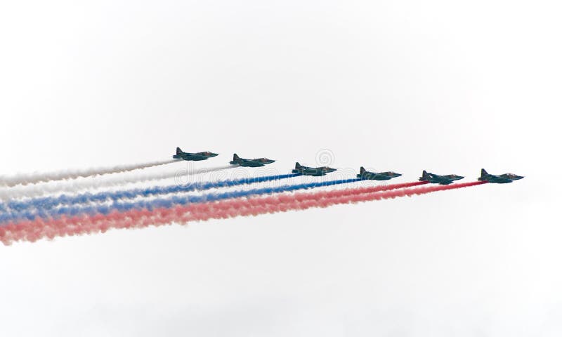 Military Jets Painting Russian Flag Editorial Photo - Image of color ...