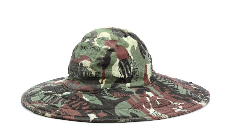 Military Khaki Hat on White Background Stock Image - Image of headwear ...