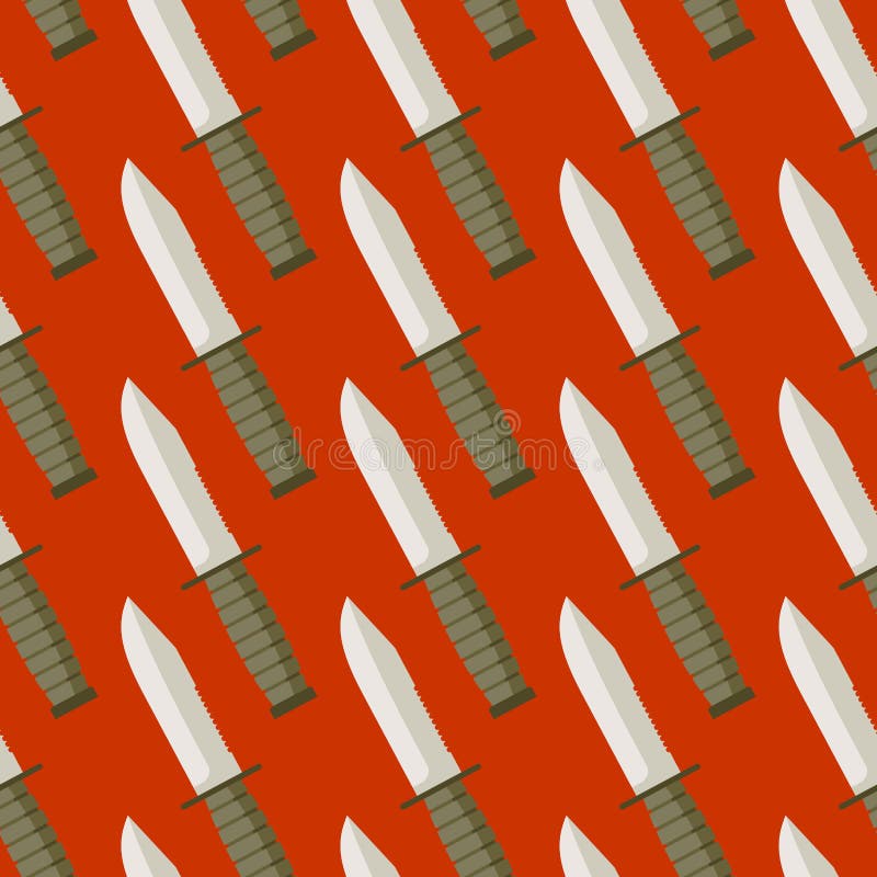 Military Knife Seamless Pattern. Background Bladed Weapons. Stock ...