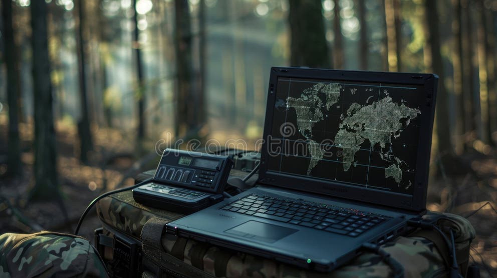 The Military Laptop Setup.AI Generated Image Stock Photo - Image of ...
