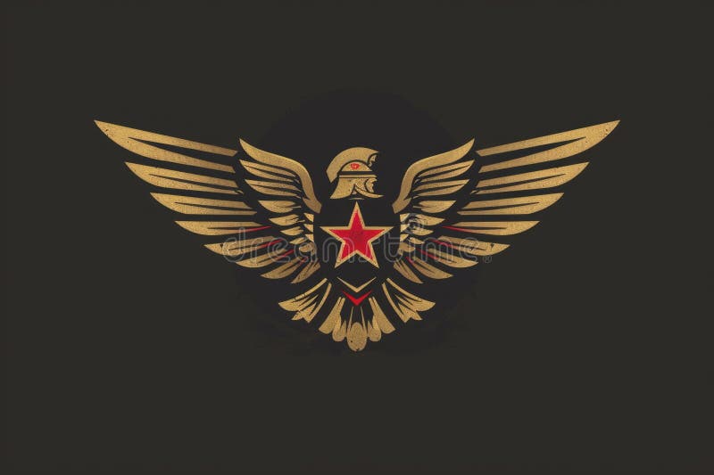 Military Logo, Emblem with Wings Stock Illustration - Illustration of ...