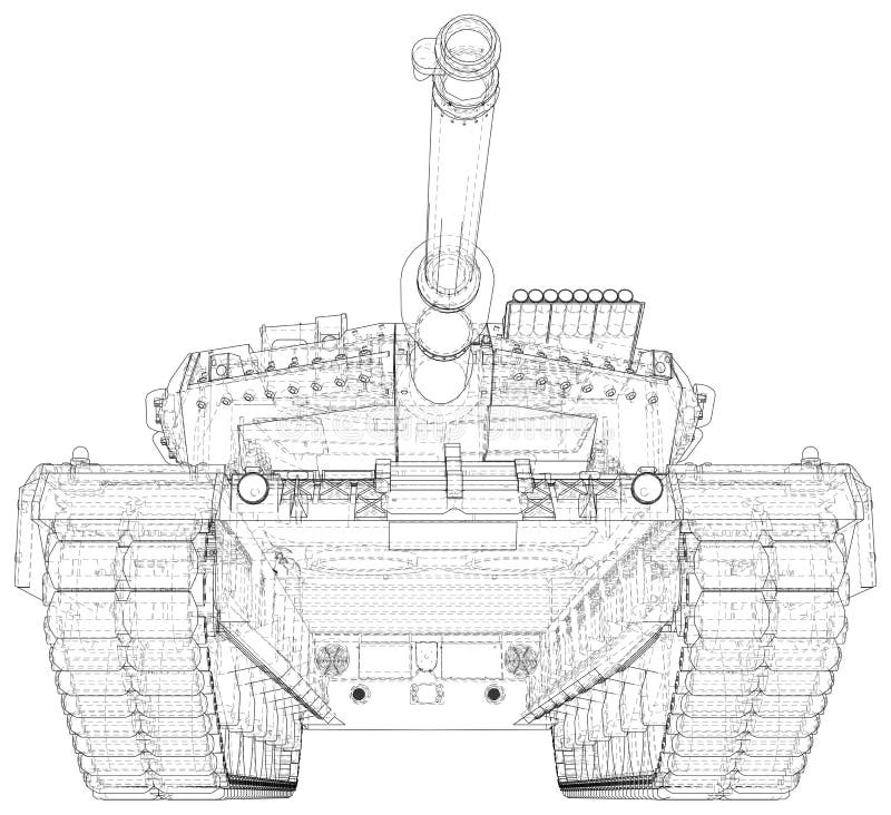 Military Machine Technical Wire-frame. EPS10 Format Stock Vector ...