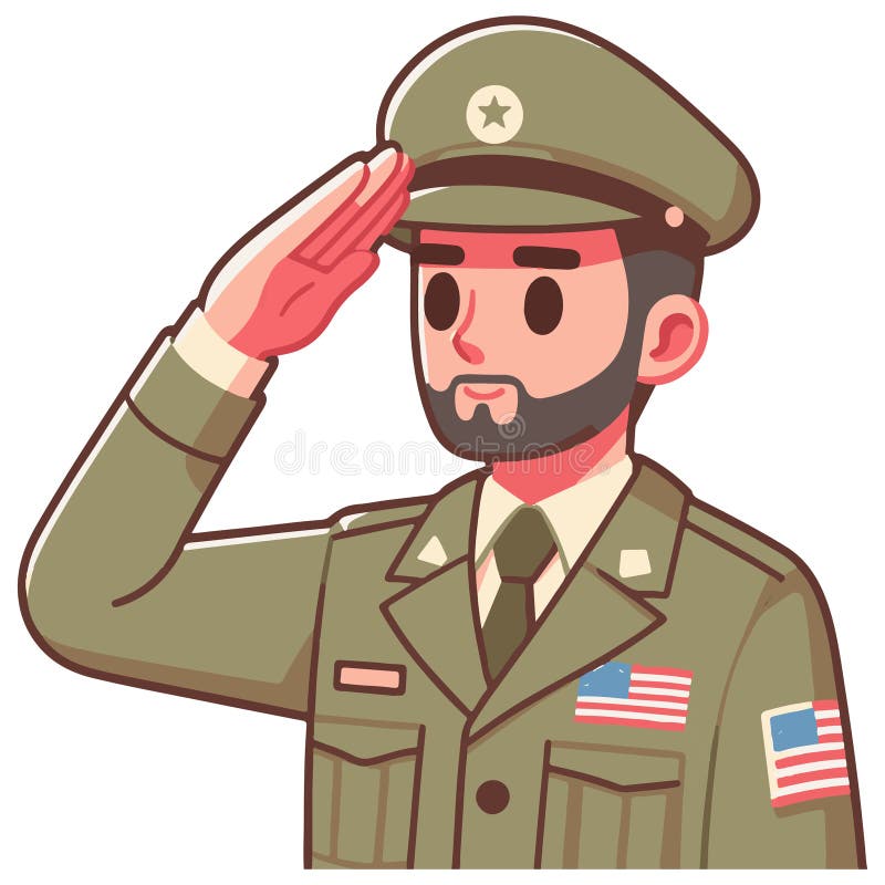 Salute To Service: a Cartoon Hero Stock Vector - Illustration of ...