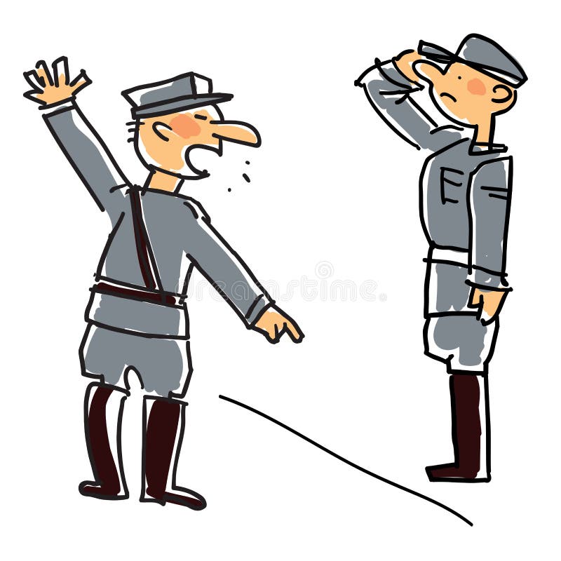 Cartoon Military General Pointing Stock Vector - Illustration of four ...