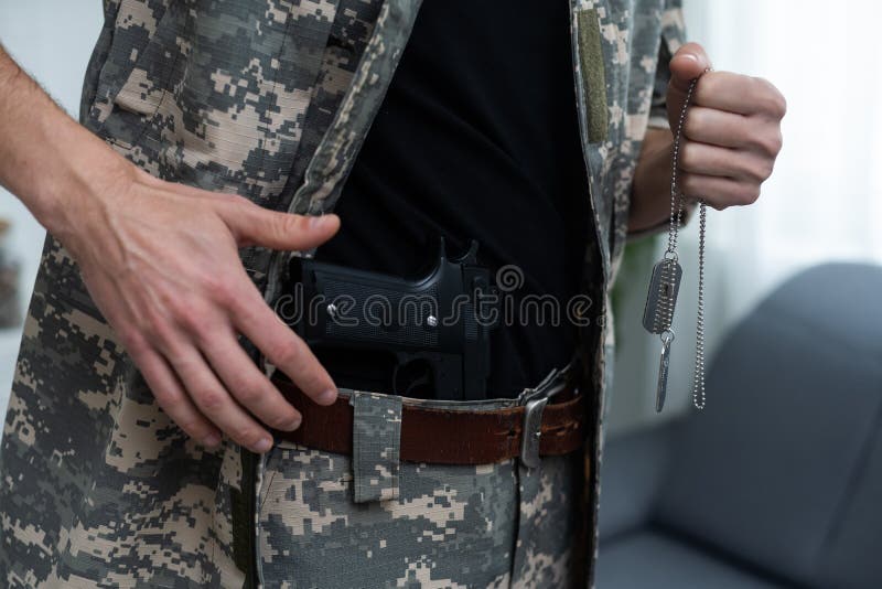 Military man with a gun stock image. Image of security - 243294979