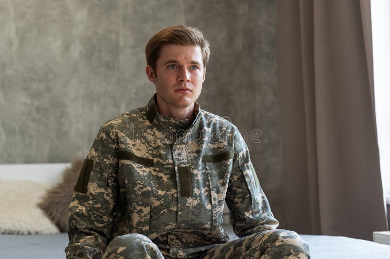 A Military Man in His Thoughts Stock Photo - Image of help, army: 359755842