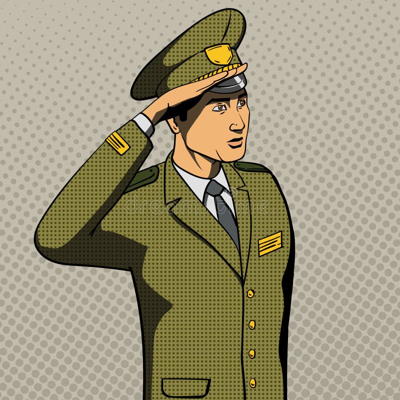 Military Cartoon Man Salutes Stock Vector - Illustration of saluting ... Military Cartoon Man Salutes Stock Vector - Illustration of saluting ...