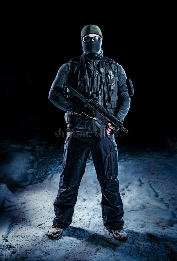 Soldier Standing With Gun