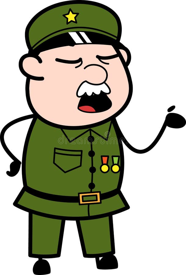 Military Man Talking Cartoon Stock Illustration - Illustration of ...