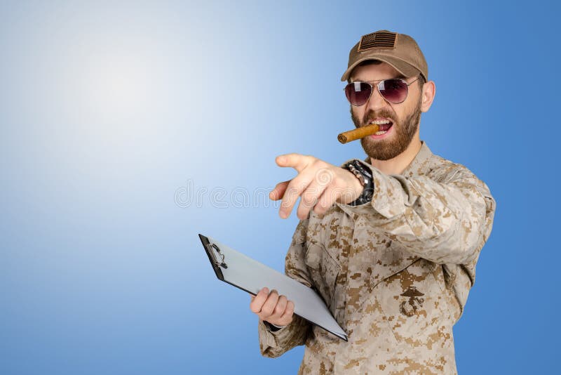 Military Man in Uniform Using Cigar Stock Image - Image of proud, world ...