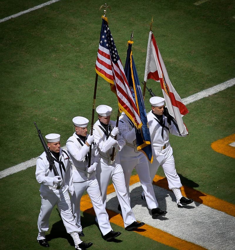 Military March with Flags and Rifles Editorial Stock Photo - Image of ...