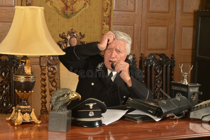 Military Mature General on the Table Stock Image - Image of power ...