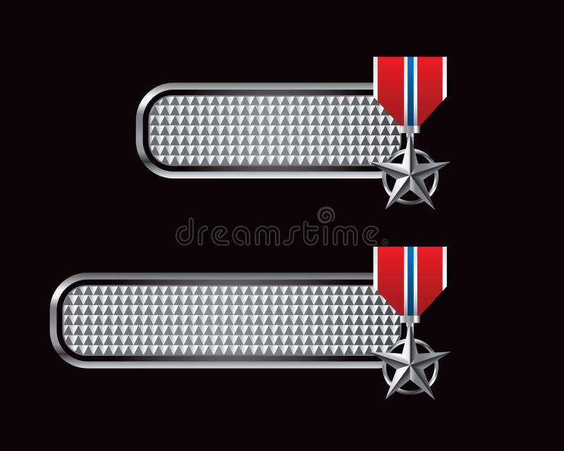 Military Medal on Checkered Silver Tabs Stock Vector - Illustration of ...