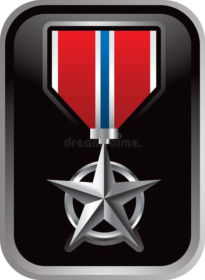 Military Medal on Silver Framed Icon Stock Vector - Illustration of ...