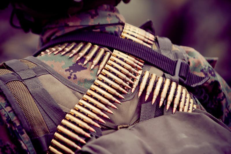 Military Men with Armo Bullets Stock Image - Image of formation, parade ...