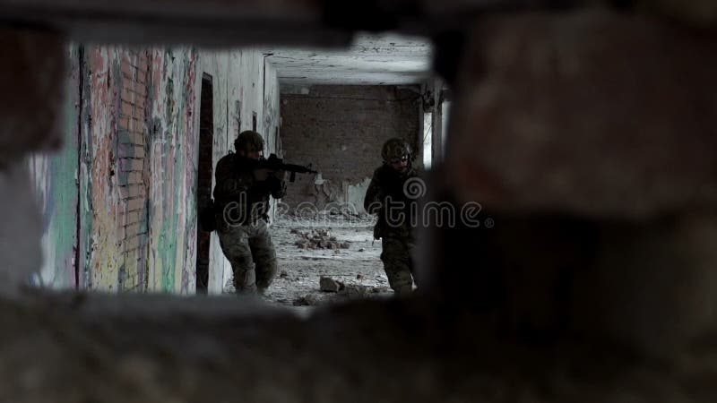 Military Men with Arms Defending the Building Stock Footage - Video of ...