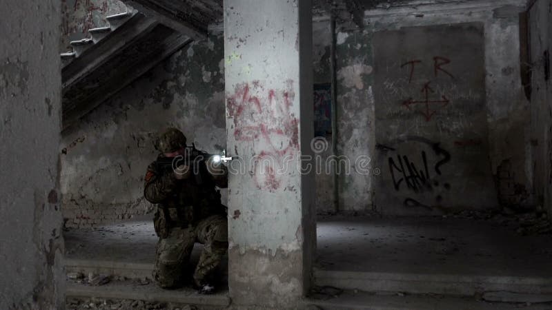 Military Men with Arms Defending the Building Stock Video - Video of ...