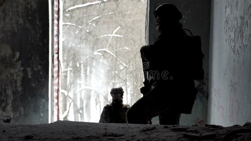 Military Men with Arms Defending the Building Stock Video - Video of ...