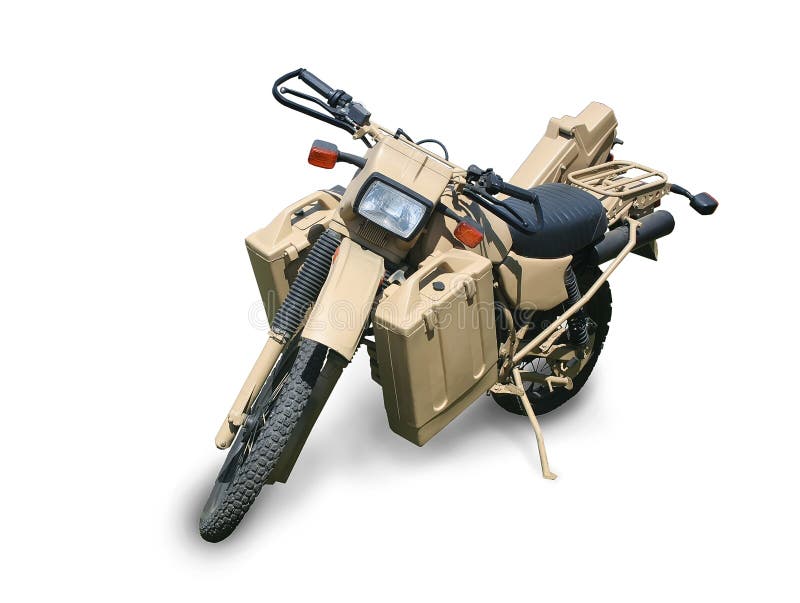 Military Motorcycle Isolated Stock Photo - Image of beige, american ...