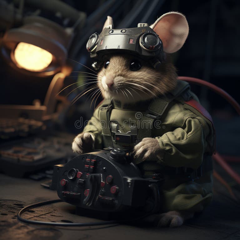 Military Mouse Pilot in a Dark Dramatic Light. AI Generated Stock ...