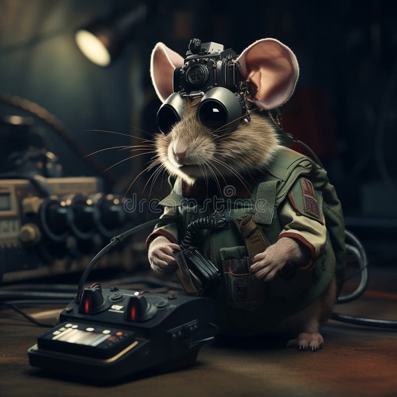 Military Mouse Pilot in a Dark Dramatic Light. AI Generated Stock ...