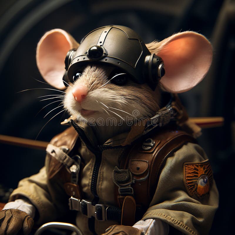 Military Mouse Pilot in a Dark Dramatic Light. AI Generated Stock ...