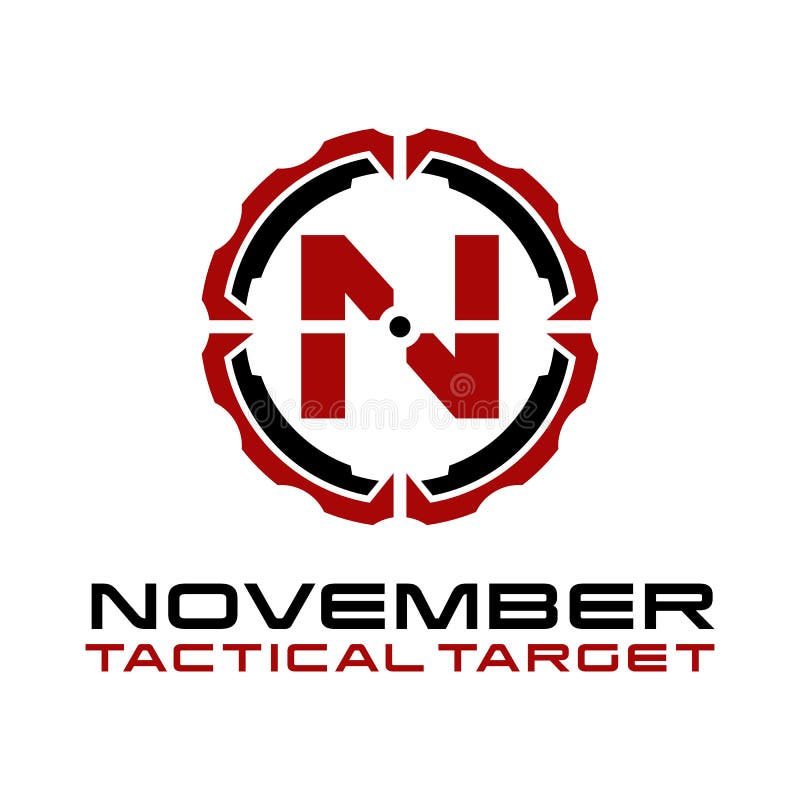 Military of N Letter Tactical Target Logo Design Stock Illustration ...