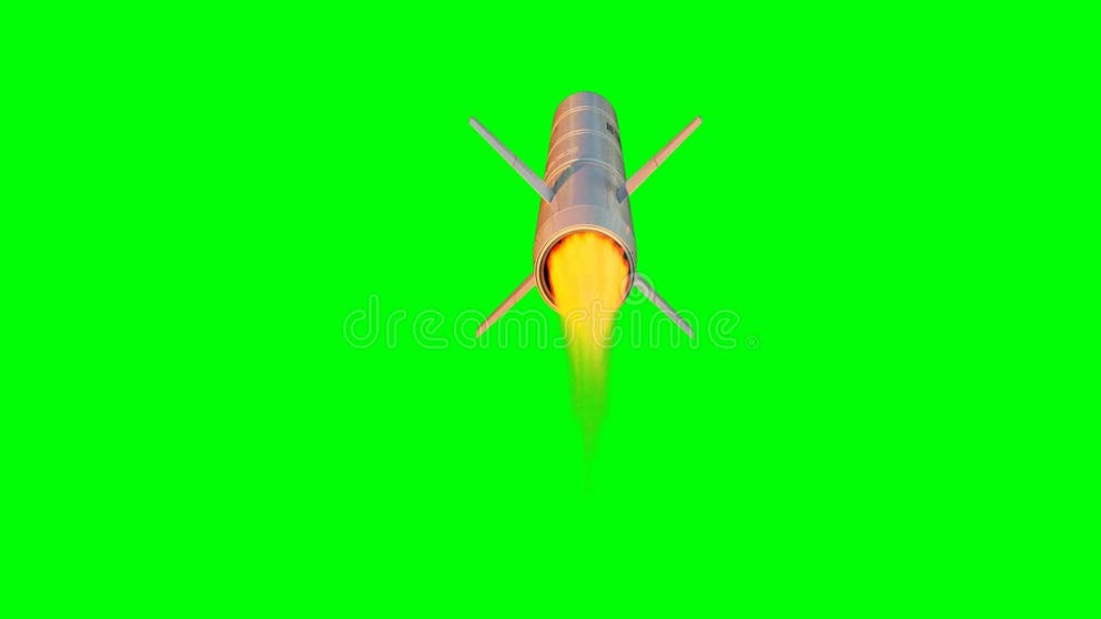 Military Nuclear Missile. Green Screen Isolate. 3d Render Stock ...