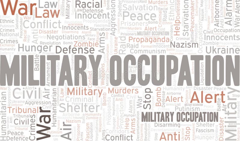 Military Occupation Word Cloud Vector Made With The Text Only Stock