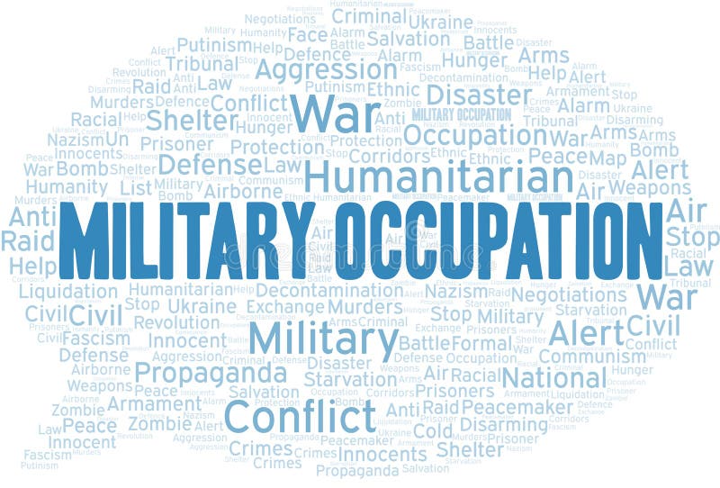 Military Occupation Word Cloud Vector Made With The Text Only Stock