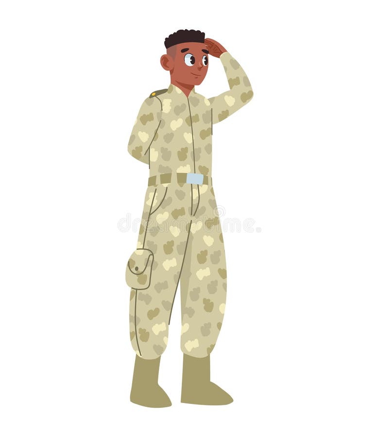 Military Officer in Camouflage Stock Vector - Illustration of person ...