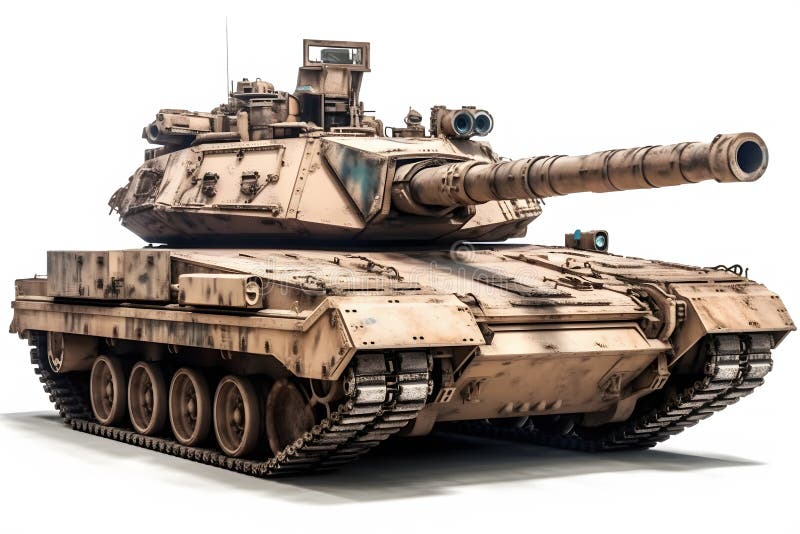 Military Old Tank on a White Background. Neural Network AI Generated ...