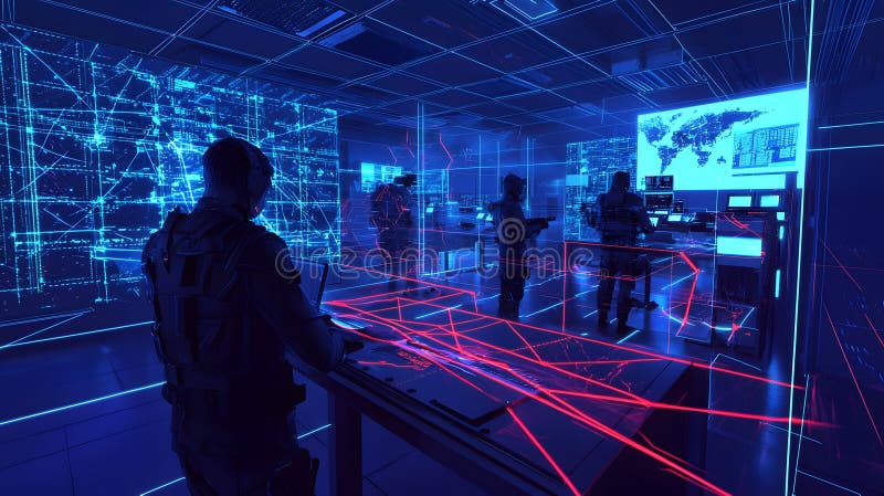 Military Operation Simulation High-tech Command Center Digital ...