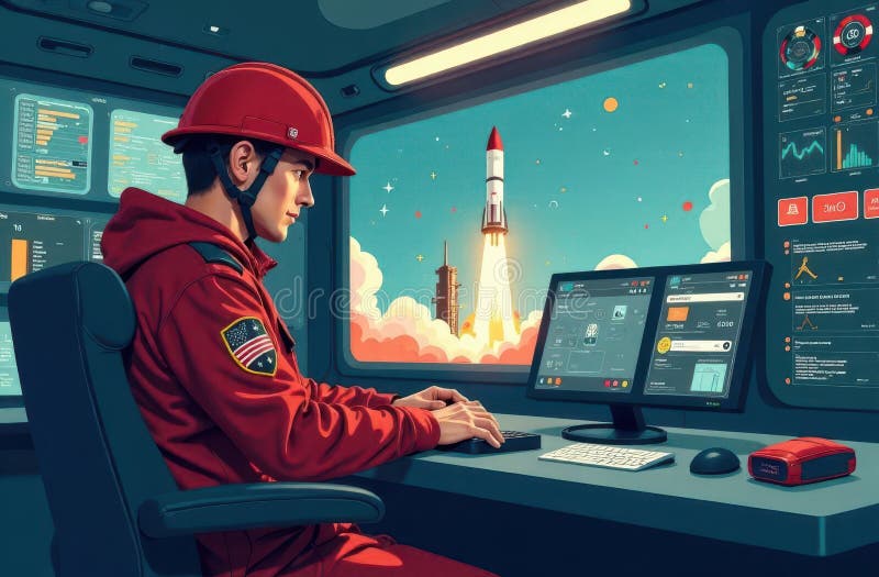 Military Operator Monitors Missile Launch during Critical Attack ...