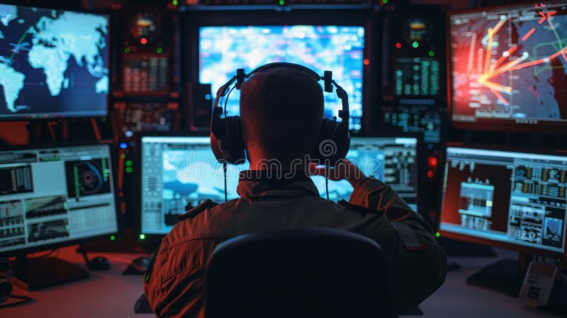 Military Operator Transmitting Gps Coordinates of Hostile Ships To ...