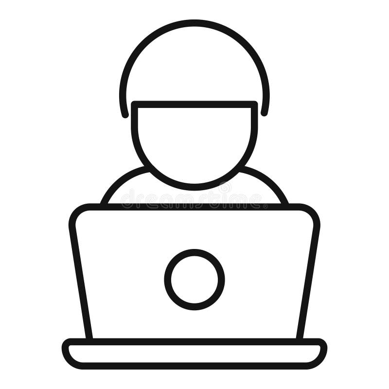 Military Operator Working on Laptop in Uniform Stock Vector ...