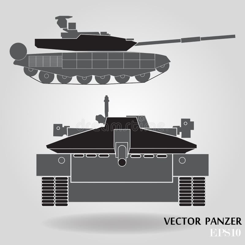 Military Panzer Isolated on Gray Background. Stock Vector ...