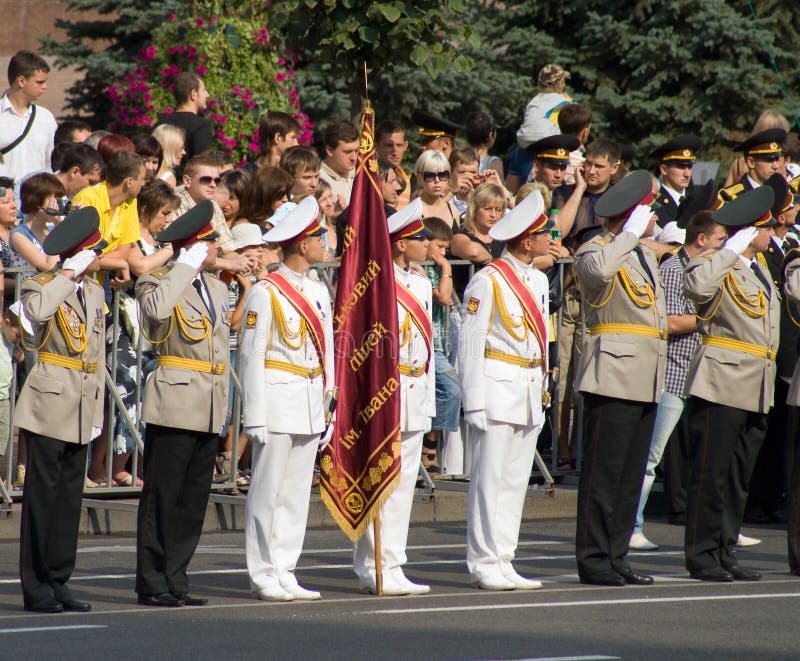 Singapore National Day Parade Military Regimental Colors Walk Past ...