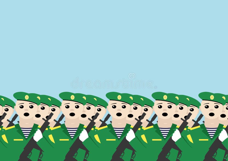 Cartoon Army Marching