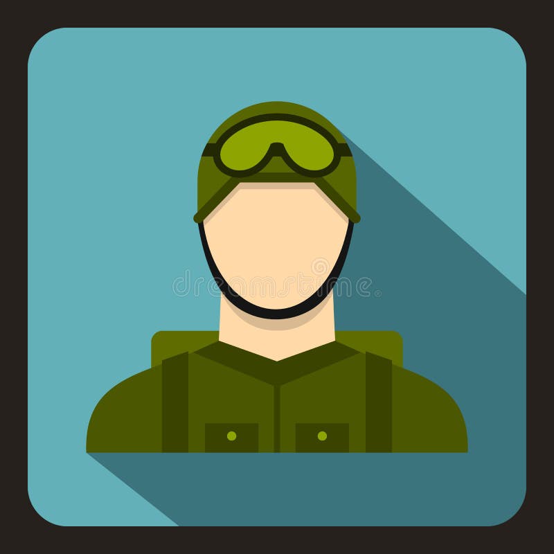 Military Paratrooper Icon, Flat Style Stock Vector - Illustration of ...